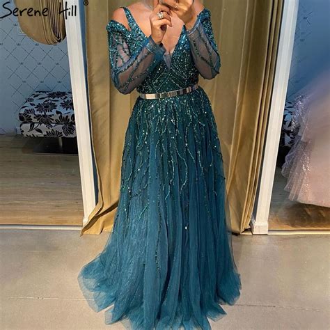 Serene Hill Robe de soirée de forme trapèze tenue de luxe verte avec
