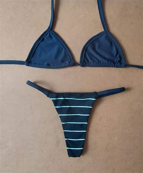 Biquini Fio Dental Fita Risca De Giz Carol Moda Praia