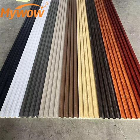 Wooden Grain PVC WPC Fluted Wall Panels For Decoration Fluted Wall