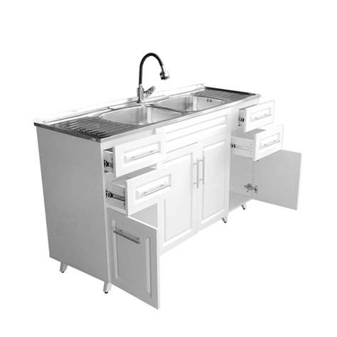 Kit Mueble Lavaplatos Blanco Doble 150x90x50cm Dechaus