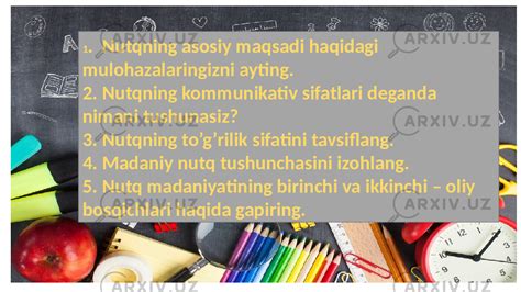 Madaniy Nutq Va Uni Shakllantiruvchi Asosiy Sifatlar 11 Sinf