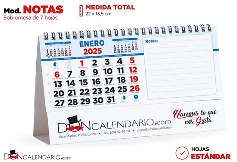 Calendario Sobremesa Notas Para Empresas