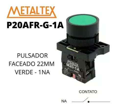 Pulsador Faceado 22mm Verde 1na P20afr G 1a Metaltex MercadoLivre
