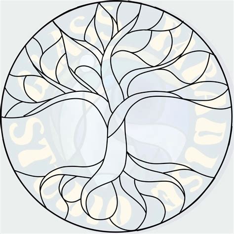 Tree Of Life Stained Glass Pattern PDF Svg Png And Psd Etsy UK