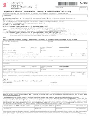 Fillable Online Declaration Of Beneficial Ownership And Director S In