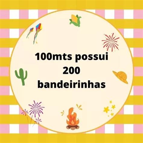 Bandeirinha Festa Junina Kit 100 Metros Plástico São João R 52 em São