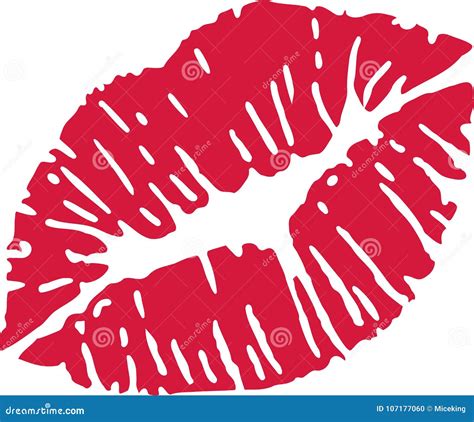 Boca roja del beso ilustración del vector Ilustración de labios