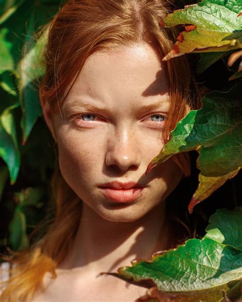 Women With Freckles Natural Redhead Ginger Hair Nature Paintings