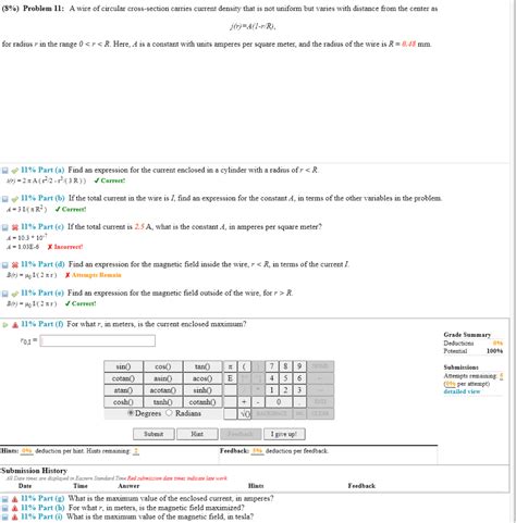 solved 8 problem 11 a wire of circular cross section