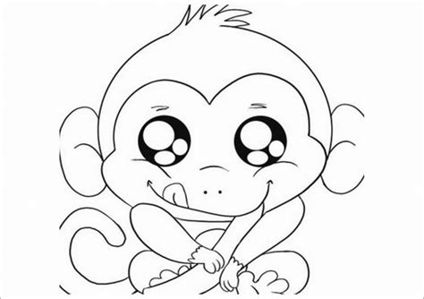 Baby Monkey Coloring Page ColoringBay