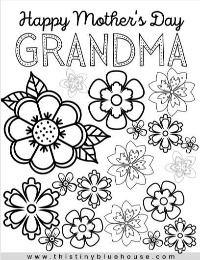 The Happy Mother S Day Grandma Coloring Page
