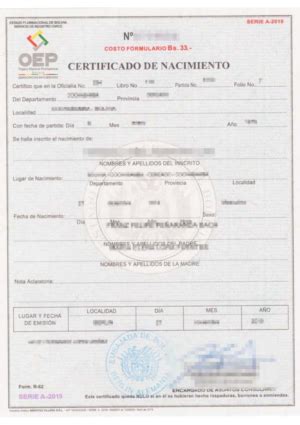 Traducción jurada Certificado de nacimiento Solicitala en linea