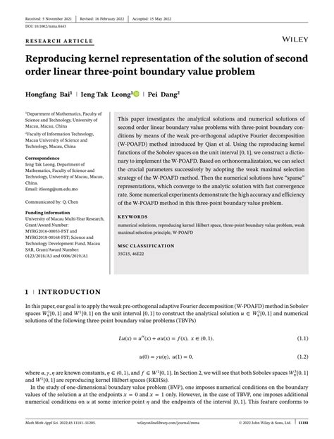 reproducing kernel representation of the solution of second order linear three‐point boundary