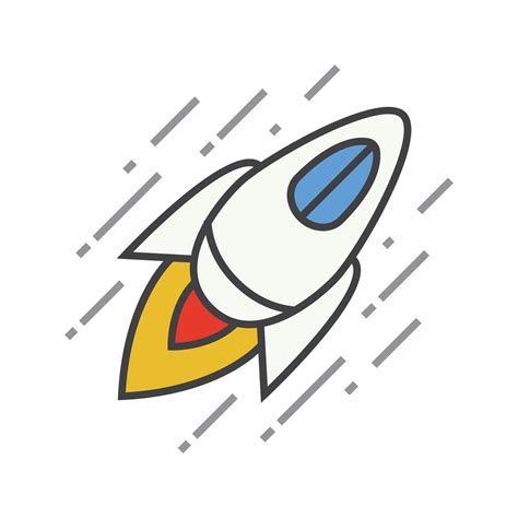 icono de color de nave espacial voladora Cohete espacial ilustración