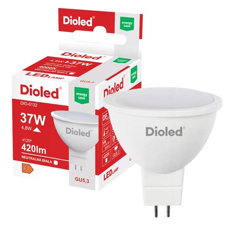 Żarówka LED MR16 12V 4 8W barwa neutralna 420LM DIO 0132 Cena