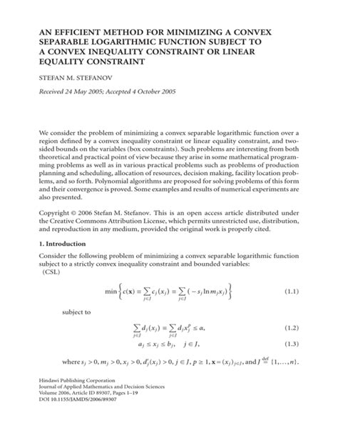 an efficient method for minimizing a convex
