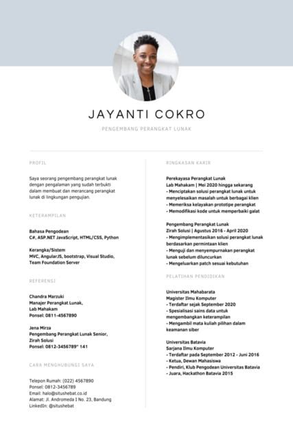 10 Contoh CV Lamaran Kerja Yang Baik Dan Benar Ampuh Dilirik HRD