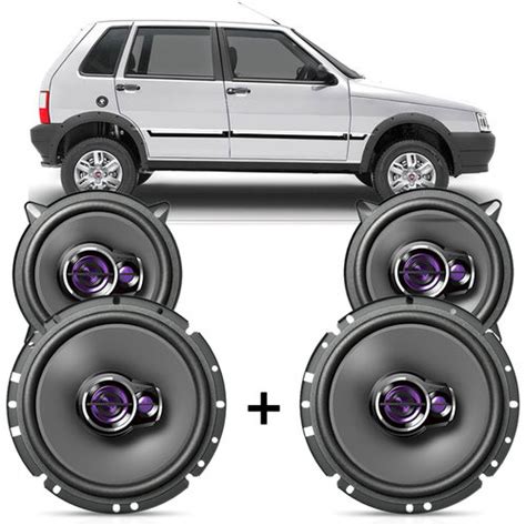 Kit 04 Alto Falante Fiat Uno Palio Triaxial Pioneer 5 E 6 200w Rms Em