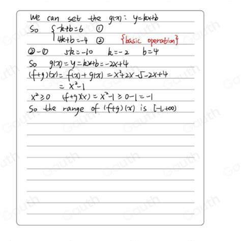 solved given f x x 2 2x 5 and values of the linear function g x in the table what is the