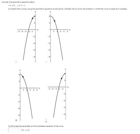 solved consider the parametric equations below x ve y