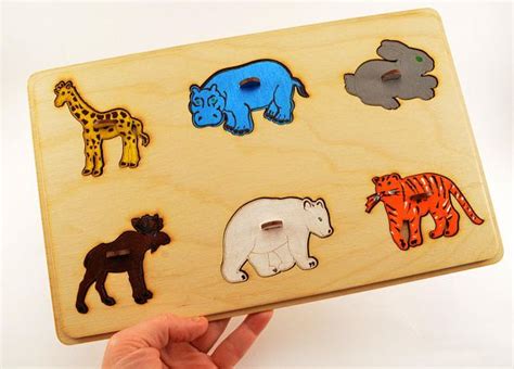 Puzzle Animaux Sauvages Puzzle En Bois Montessori Jouets Puzzle En Bois