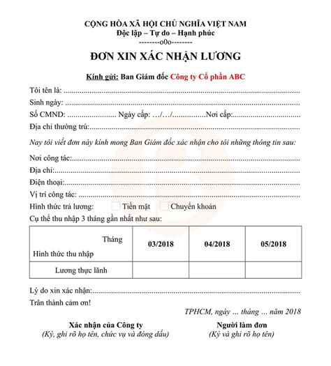Mẫu giấy xác nhận lương mới nhất chi tiết nhất Buồn