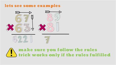 maths trick for fast calculation of two digit numbers exercise 1 youtube