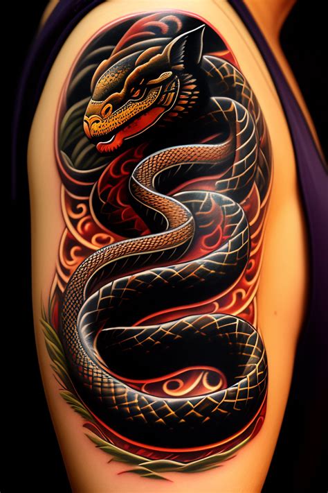 Lexica Snake Samourai Pets Japan Tattoo