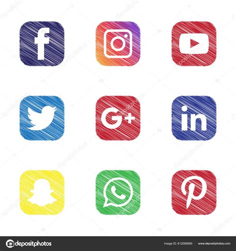 Collection Popular Social Media Logo Vector De Stock Por Saepulb