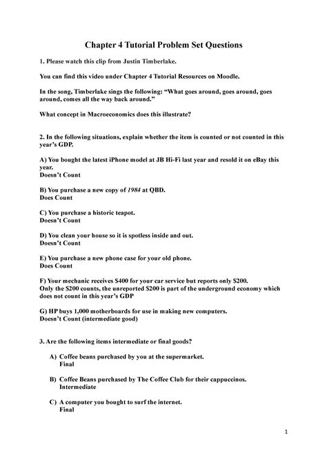 chapter 4 tutorial problem set questions chapter 4 tutorial problem set questions 1 please