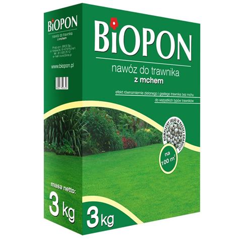 BIOPON nawóz granulowany do trawnika z mchem 3kg Biopon Sklep EMPIK
