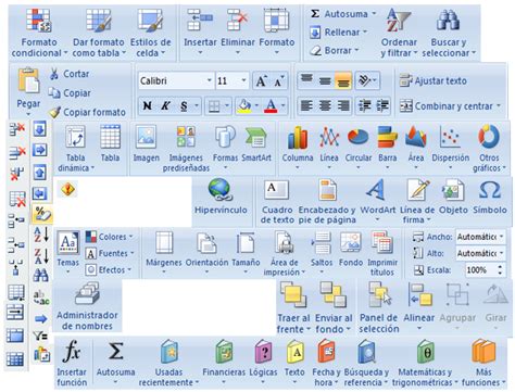 Iconos De Excel Y Sus Funciones
