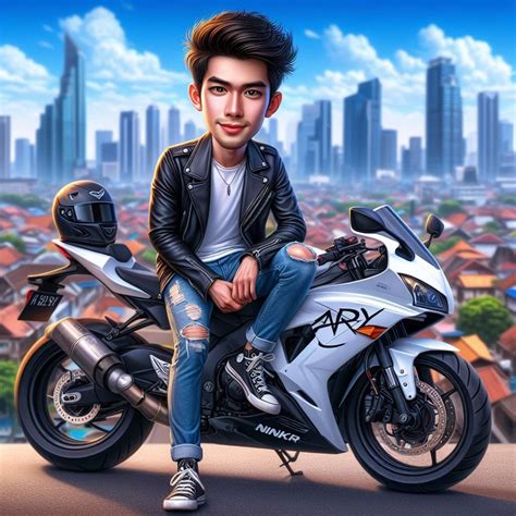 538 PROMPT Karikatur Mini Foto Realistis Berkualitas Tinggi Seorang