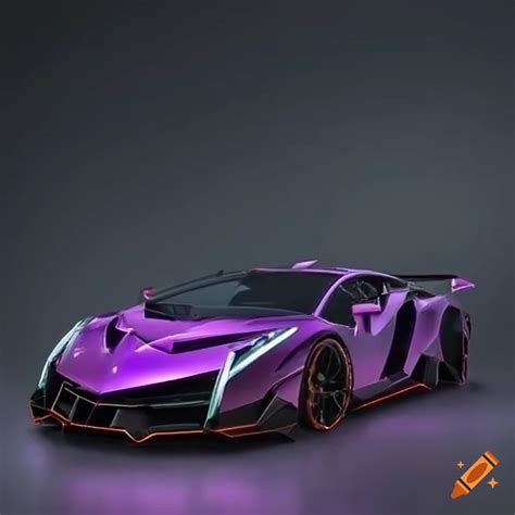 Purple Lamborghini Veneno Car On Craiyon
