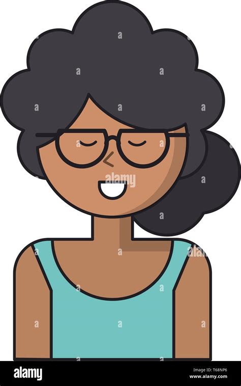 Mujer Avatar El Retrato Del Personaje De Dibujos Animados Imagen Vector