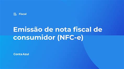 Emissão de nota fiscal de consumidor NFC e YouTube