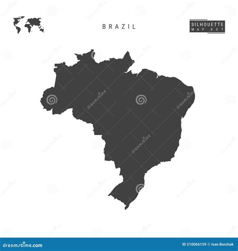 Mapa Do Vetor Brasileiro Isolado Em Fundo Branco Mapa Da Silhueta