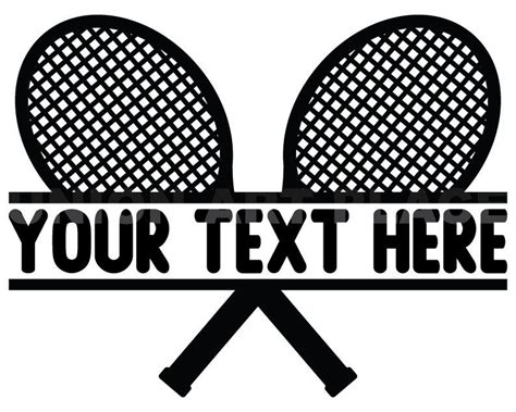 Name Frame Rackets Tennis Racket Silhouette Cameo Dxf Cricut Clip