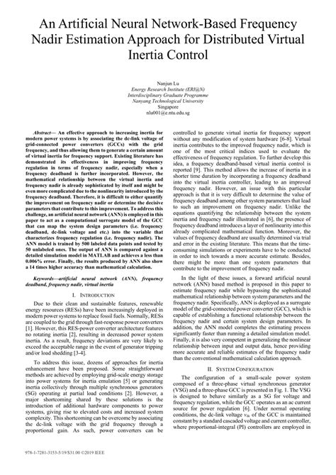 pdf an artificial neural network based frequency nadir estimation approach for distributed