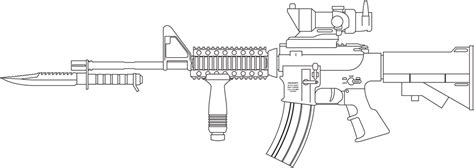 M4a1 Carbine Coloring Coloring Pages