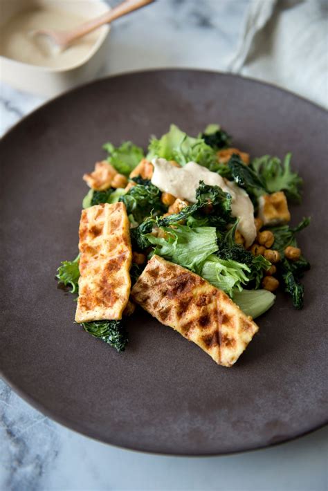 Vegan Halloumi Made Of Tofu Recept Glutenfria Recept Halloumi