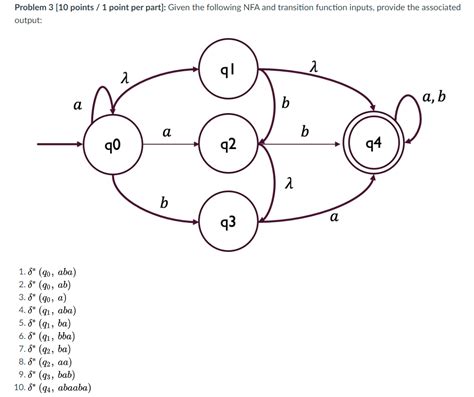 solved problem 3 [10 points 1 point per part] given the