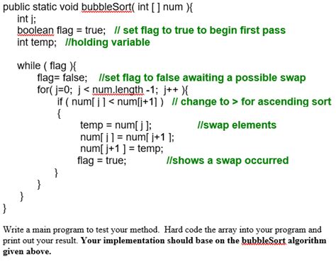 Solved Public Static Void Bubblesort Int Num X Int J Chegg