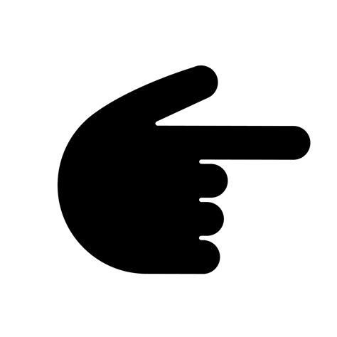 Backhand Index Pointing Right Glyph Icon Silhouette Symbol Turn Right