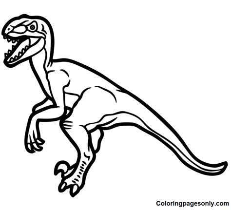 Velociraptor Para Colorear y Pintar Imágenes Para Dibujar Gratis