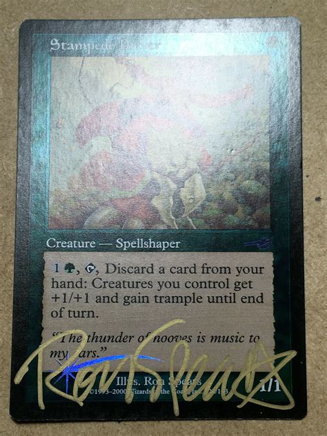Gold Signed Foil Stampede Driver Mp Nemesis Artist Ron Spears Mtg Nate