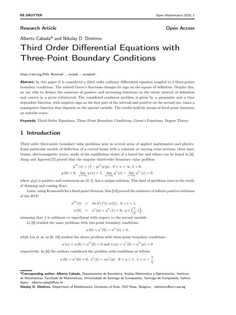 pdf third order differential equations with three point boundary conditions