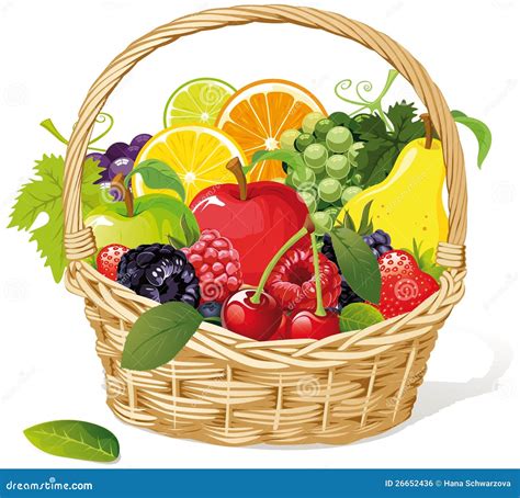 Cestino Di Frutta Fresca Illustrazione Vettoriale Illustrazione Di