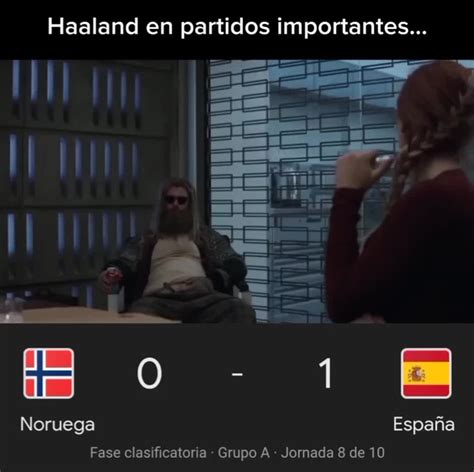 Haaland en el partido contra la selección española Meme subido por