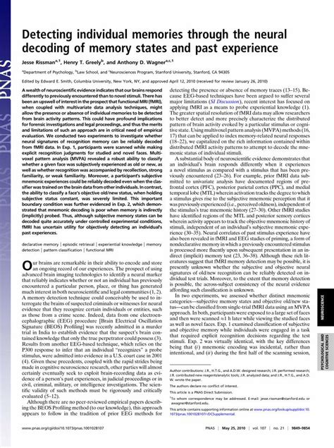 pdf detecting individual memories through the neural decoding